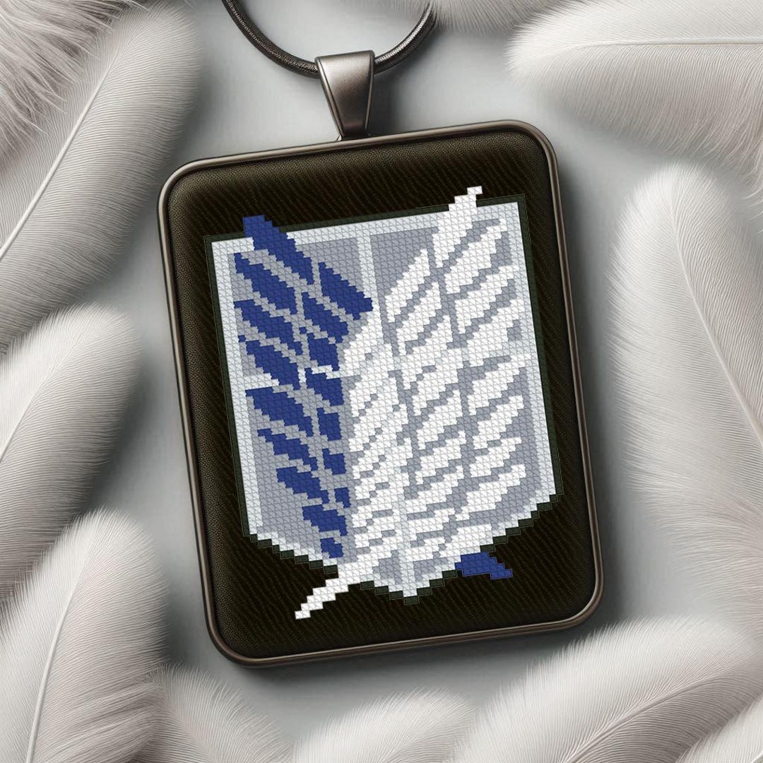 Survey Corps Emblem Anime Attack on Titan Cross Stitch Embroidery ...