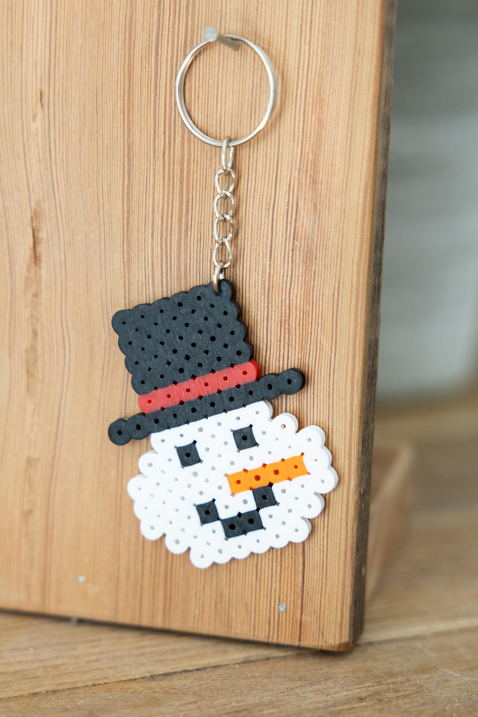 Snowman Keychain, Christmas Holiday Perler Bead Keychain - Etsy