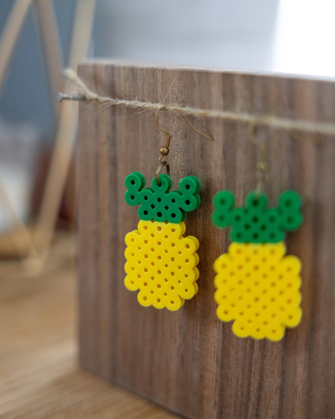 Handmade Perler Pineapple Earrings, Craft Jewelry - Etsy