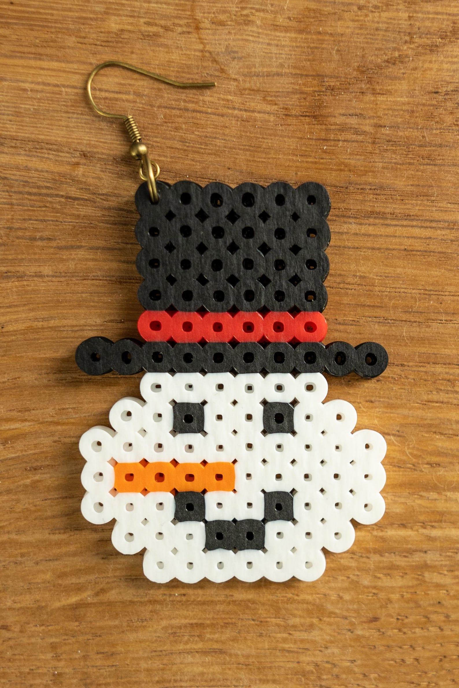 Snowman Earrings / Christmas Earrings / Christmas Gifts / Perler ...
