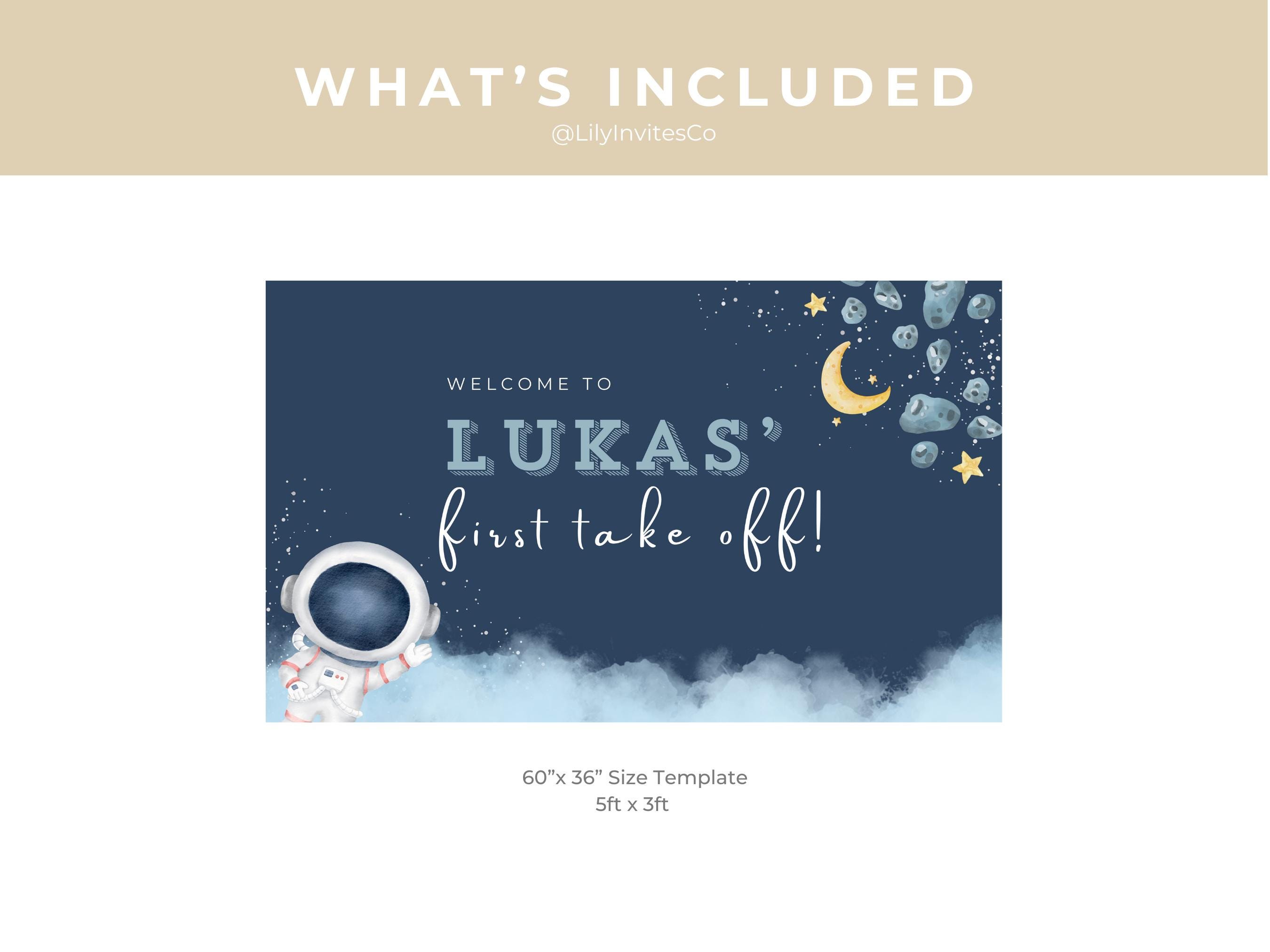 Outer Space Party Decor Astronaut Welcome Sign Banner First Trip Around ...