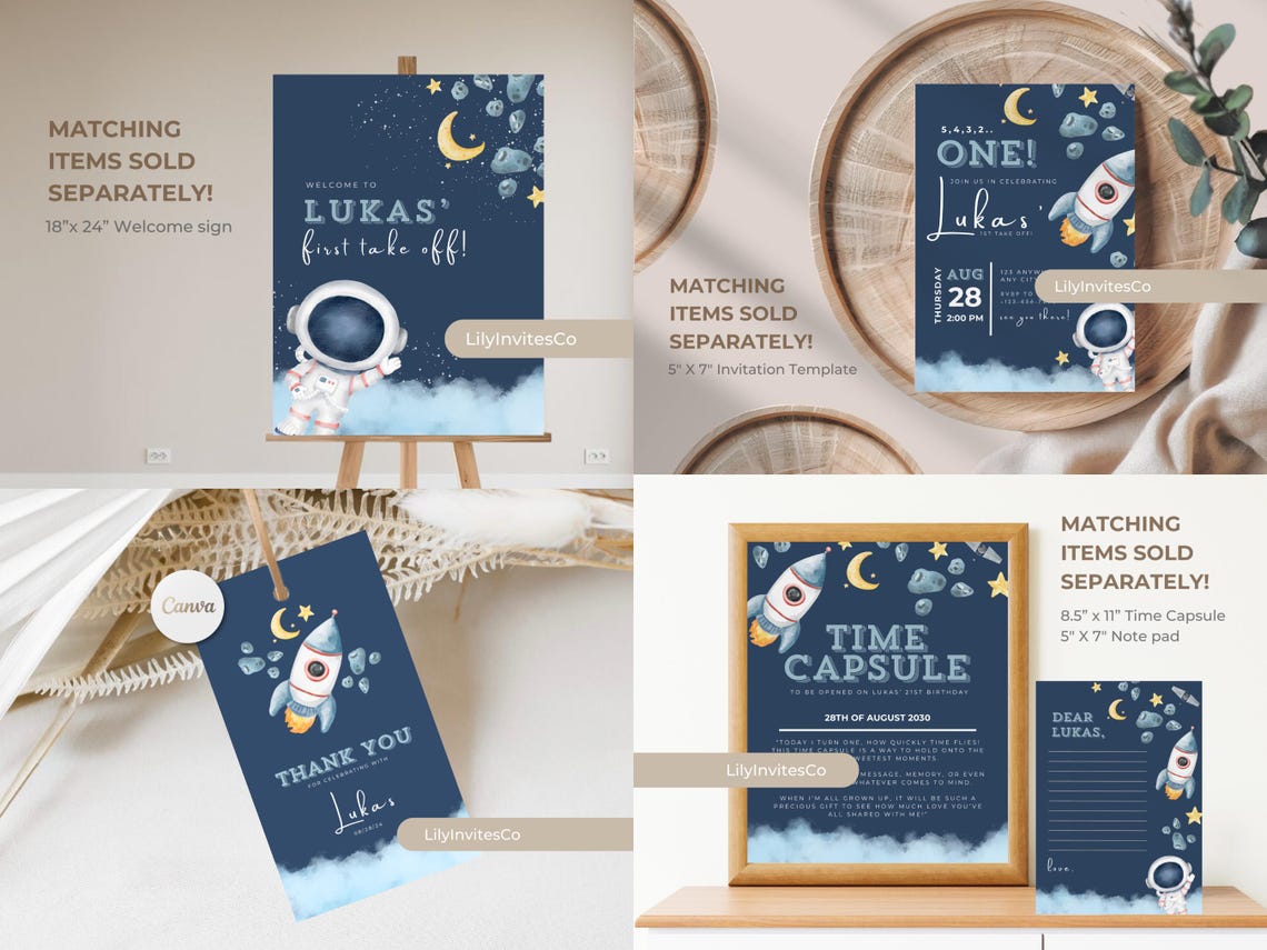 Outer Space Birthday Thank You Tag Astronaut Theme Party Favor Tag ...