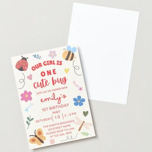Ladybug 1st Birthday Invitation – Editable Bug Party (digital Download ...