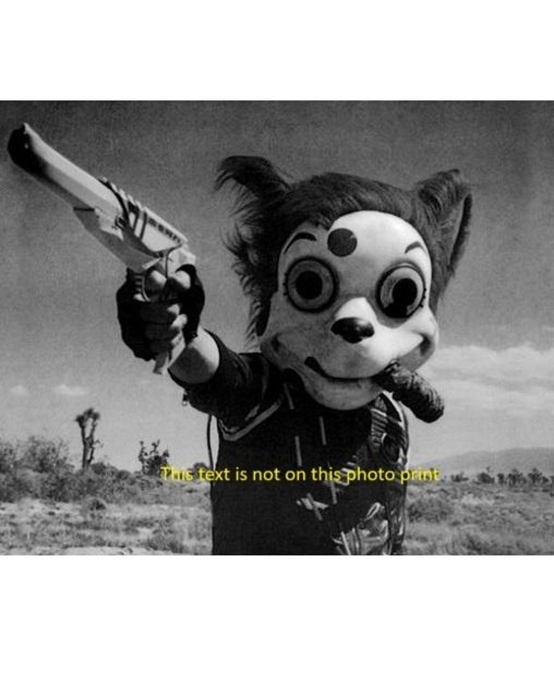 Weird Mask Sinister Vintage Photo Scary Gun Chilling Print Spooky ...