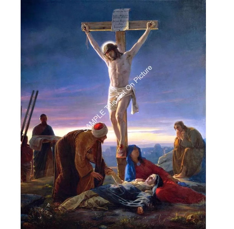 Jesus Christ on the Cross Christian Catholic Religious Art 5X7 8X10 & 8 ...