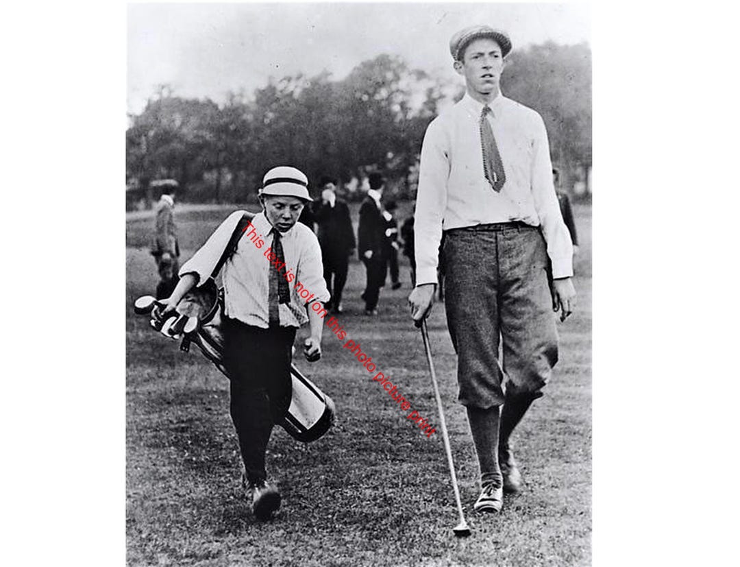 Golfer Francis Ouimet and His Golf Caddy Golf Sportsman Vintage Photo ...