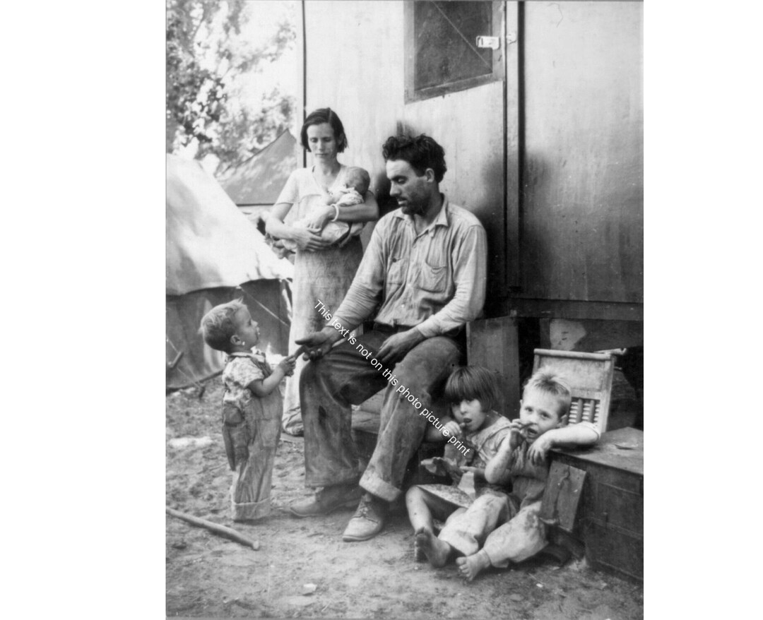 Hard Times Rural Family Great Depression Era Texas 1930s Vintage Photo ...