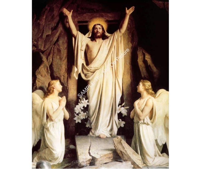 Jesus Christ EASTER RESURRECTION Christian Catholic Religious Art 5X7 ...