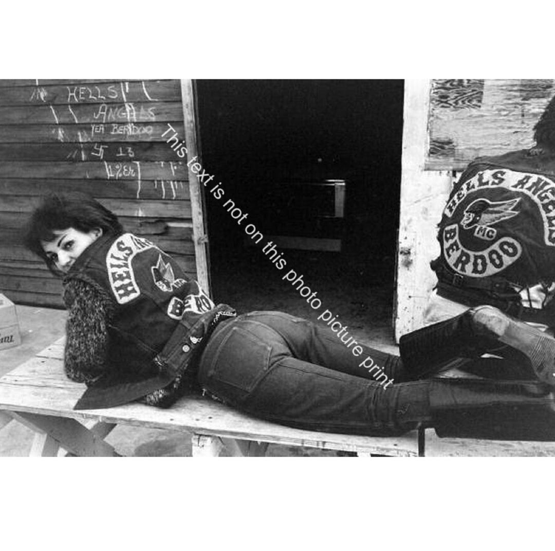Hells Angels Sexy Girl Photo Harley Davidson Motorcycle Bikers Vintage ...