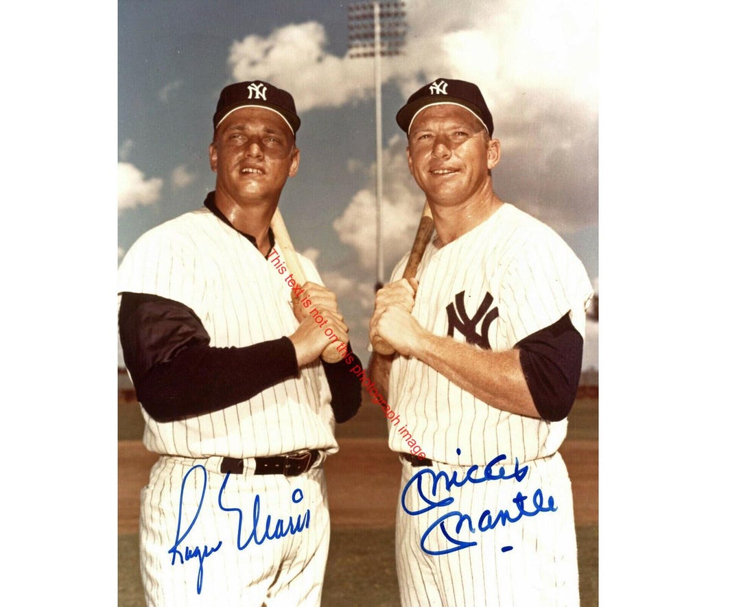 Mickey Mantle Roger Maris Autographed Photo Vintage Print Signed ...