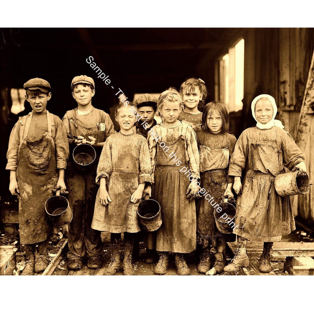Great Depression Photo Hard Times 1920s Children Vintage Sepia Poster ...