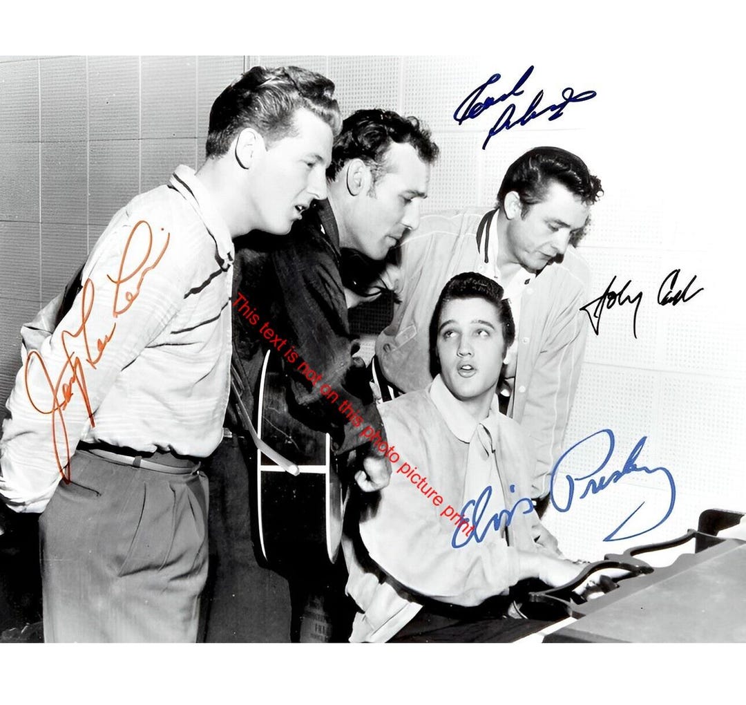 Elvis Presley Autograph Jerry Lee Lewis Johnny Cash Carl Perkins SIGNED ...