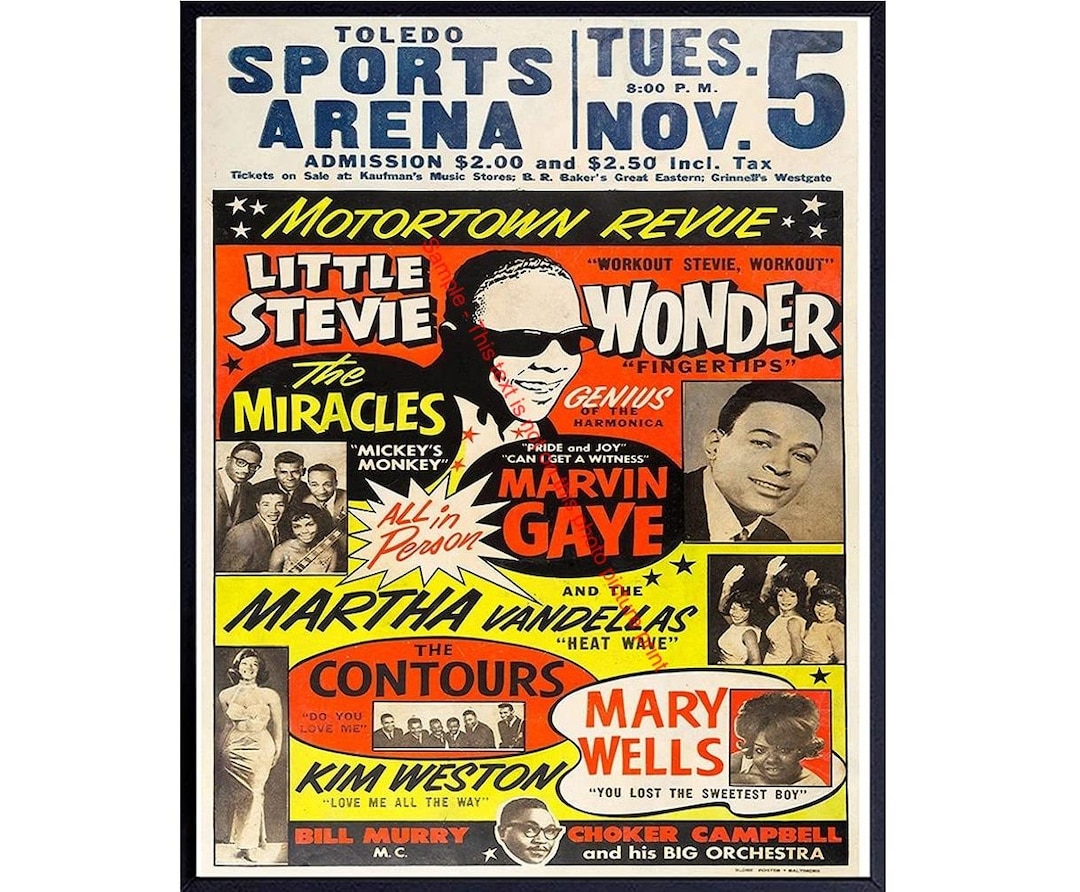 Motown Music Poster Stevie Wonder Marvin Gaye African American Culture ...