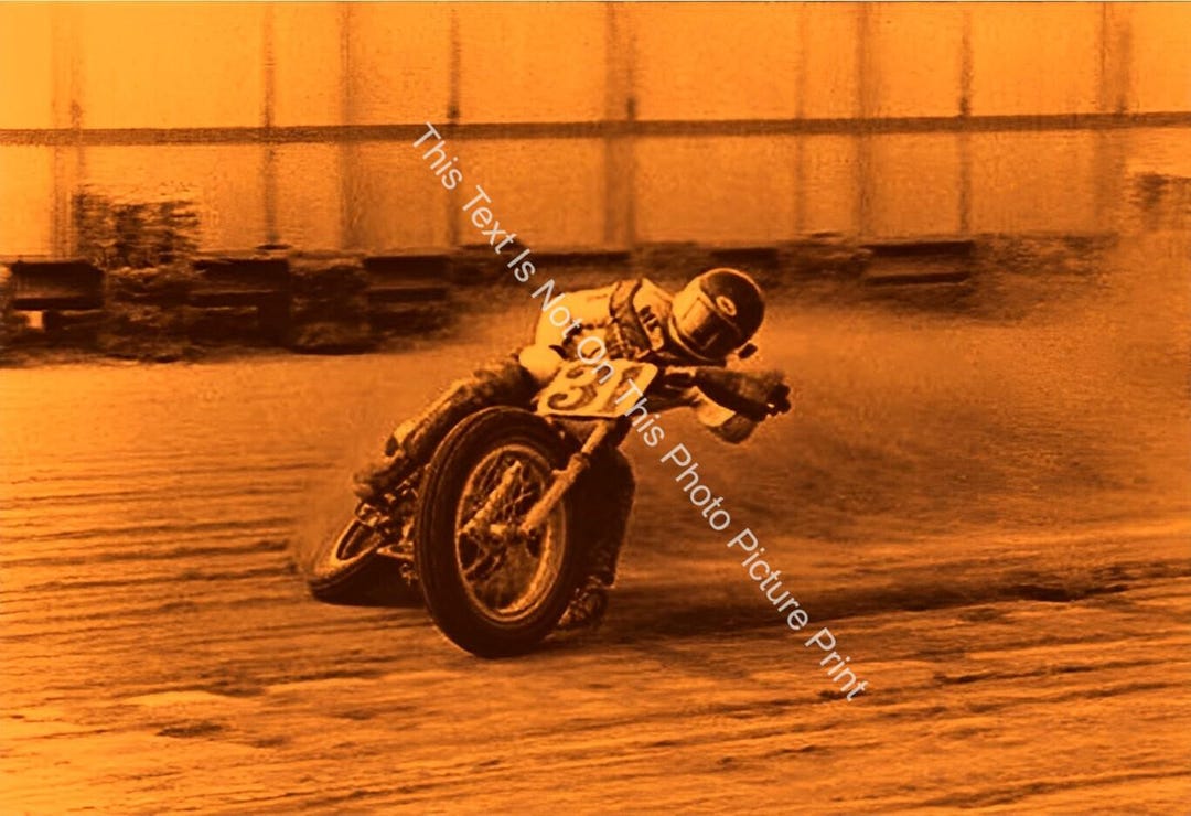 Flat Track Racing Rex Beauchamp Motorcycle Rider Dirt Track Event Biker ...