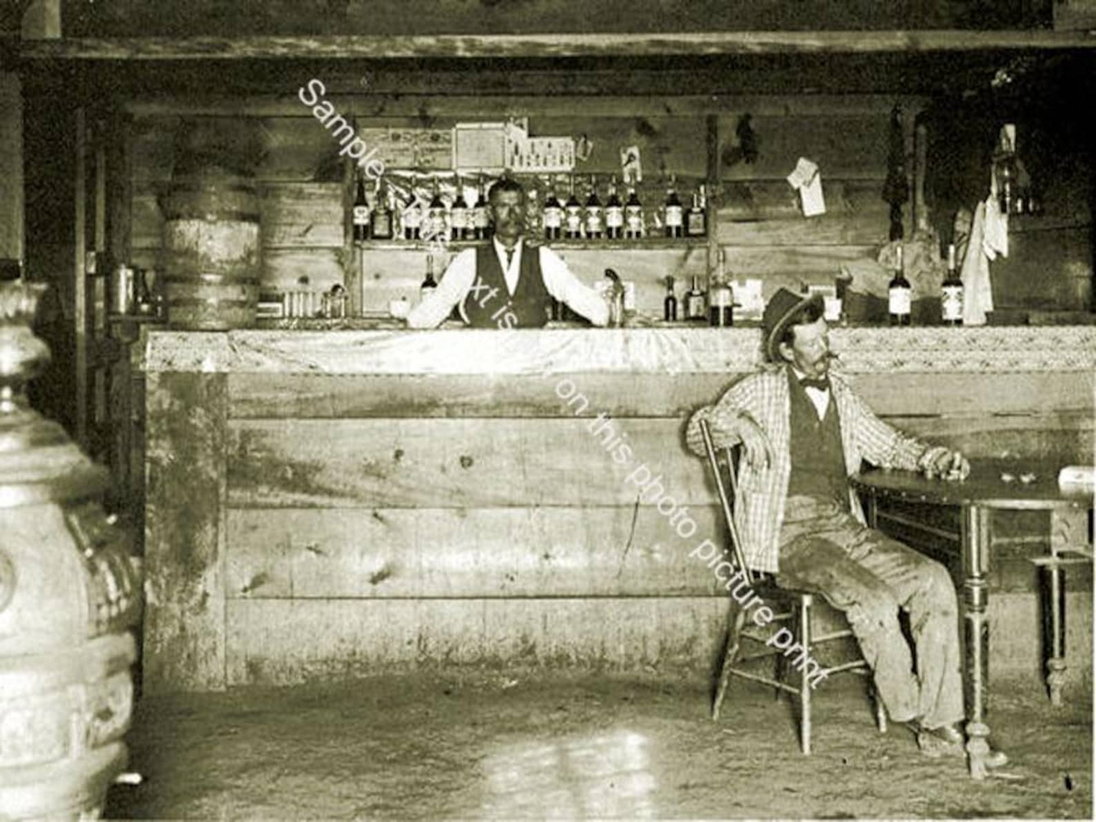 Cowboys in Wild West Saloon Wyoming 1800s Bar Tavern Western Pub Beer ...