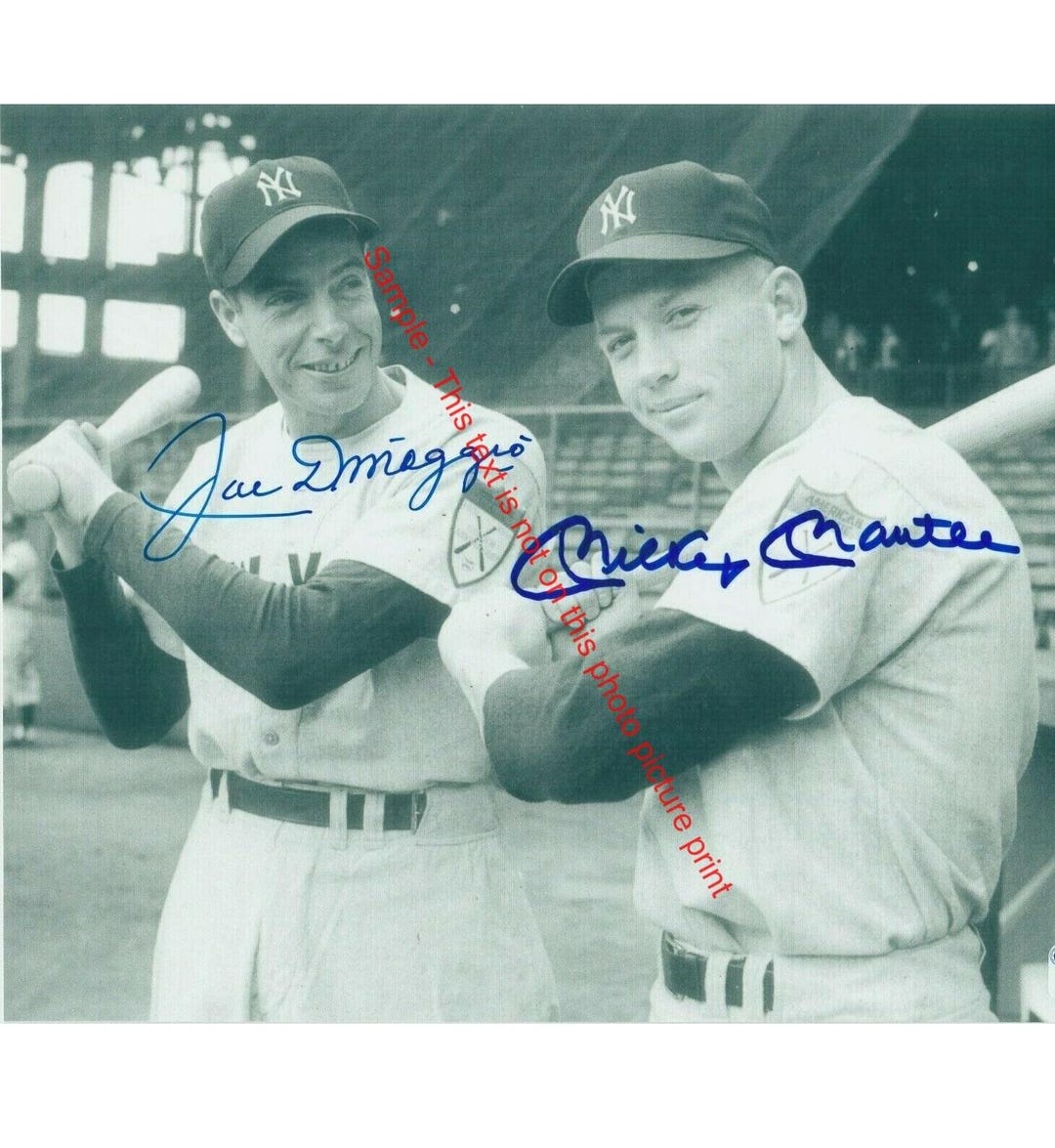 Mickey Mantle Joe Dimaggio Autographed Photo Vintage Print Signed ...