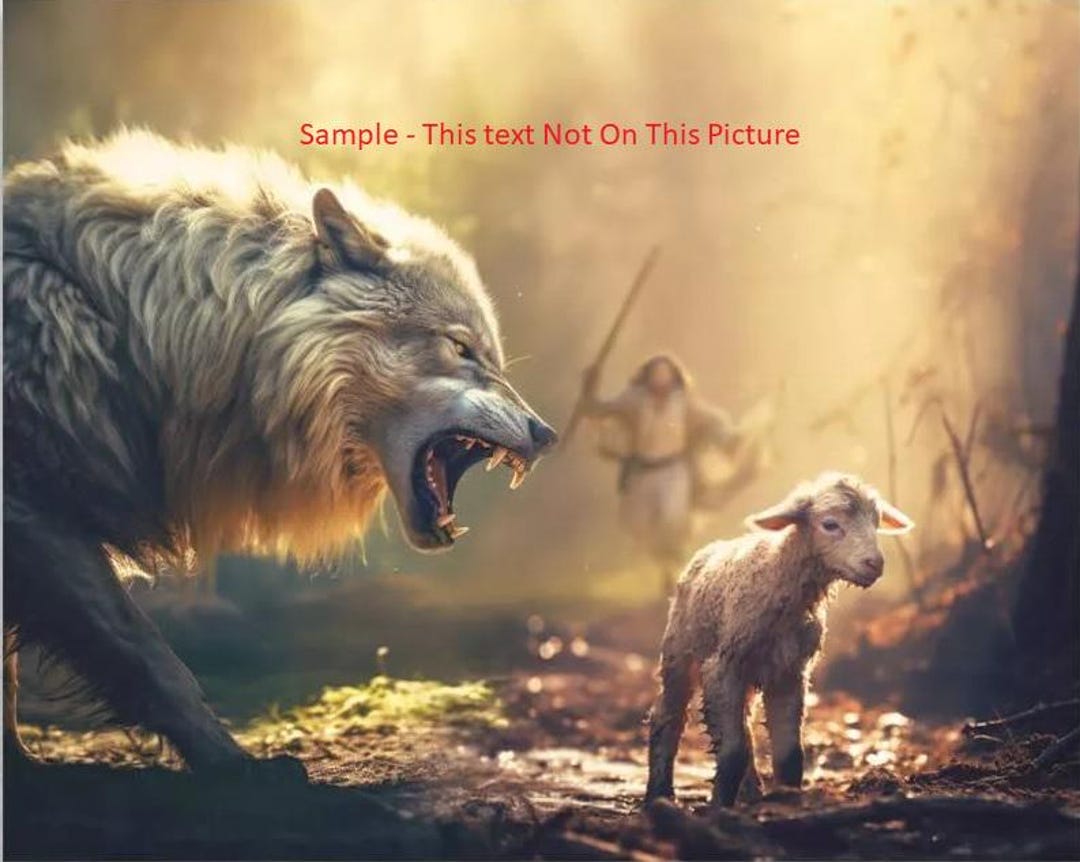 Jesus And Lamb Wall Art Jesus Running After Lost Lamb Picture Wall Art 5x7 8x10 85x11 Inch Size