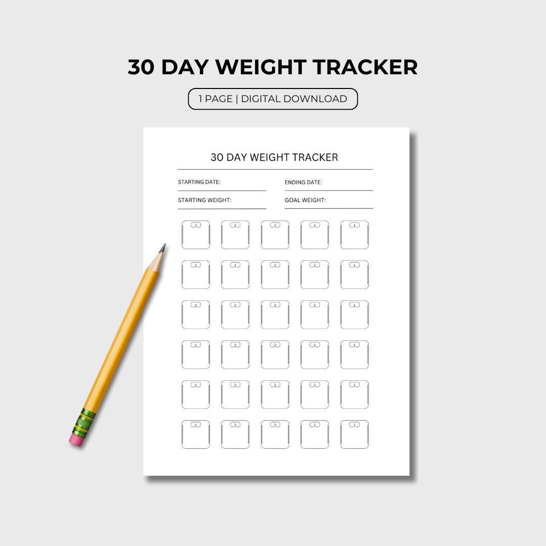 Weight Tracker Printable | Weight Loss Planner | Weight Goal Tracker ...