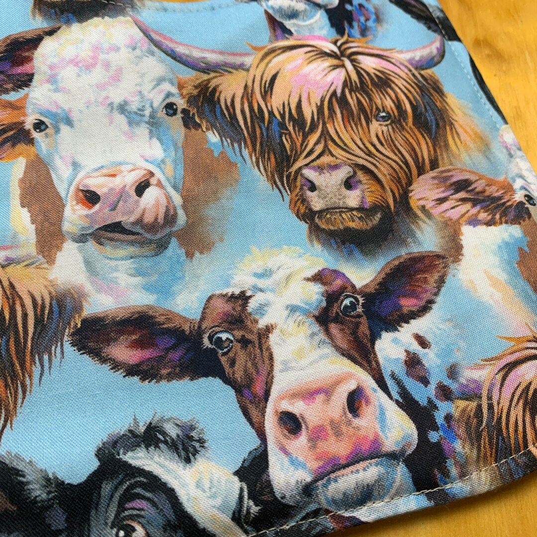 Extra Large Moisture Proof Bib, Pretty Cow Portraits 4 Layer, Double ...
