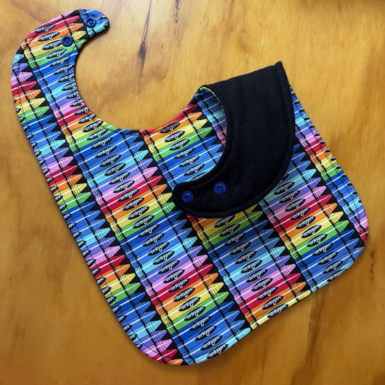 Big Kid Moisture Proof Bib: Bright Education Print, Double Snap. - Etsy