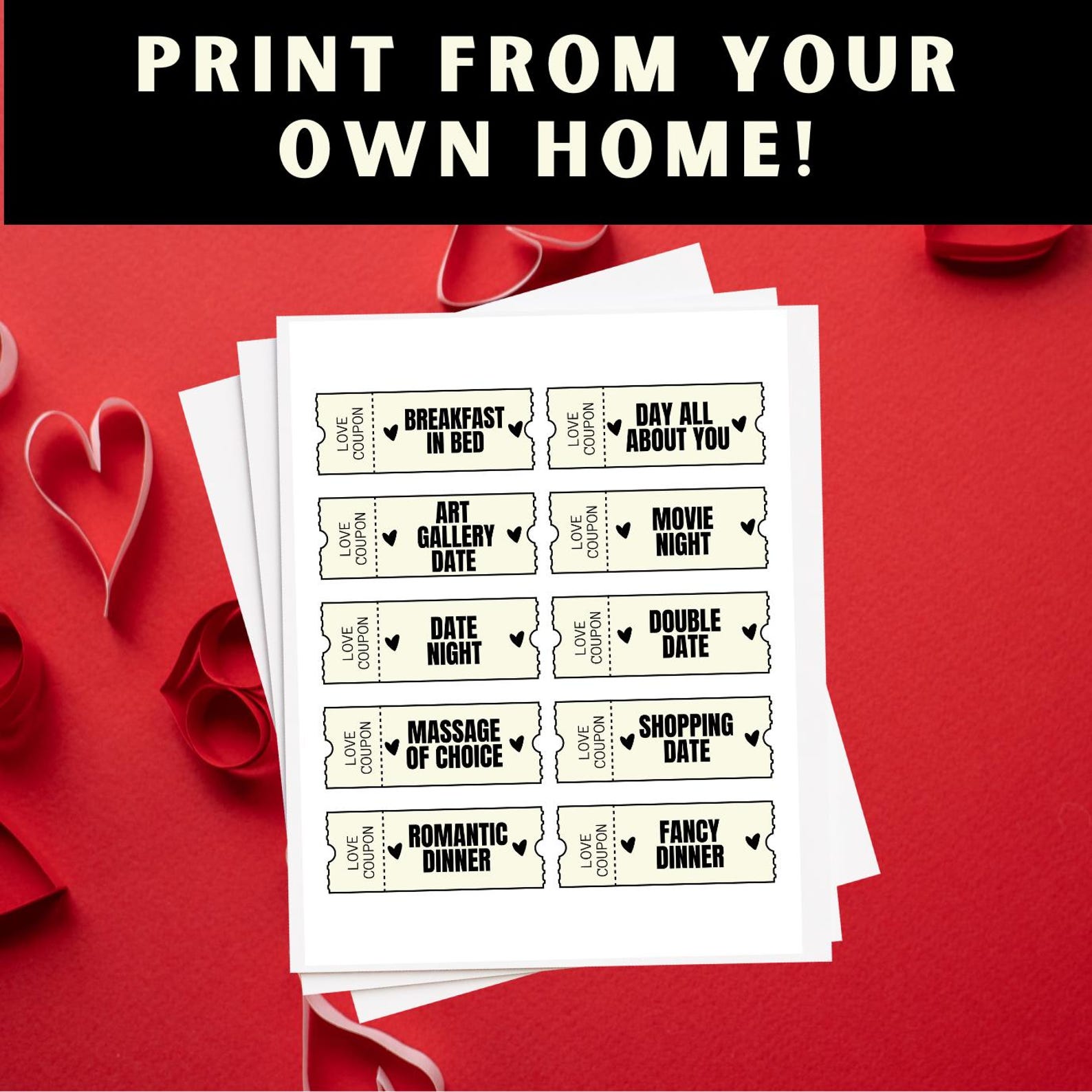 Love Coupons Diy Valentine's Day Gift EDITABLE CANVA Boyfriend ...