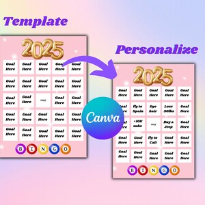 2025 Bingo Card for New Year Goals/ Personal Goals for 2025/ 2025 New ...