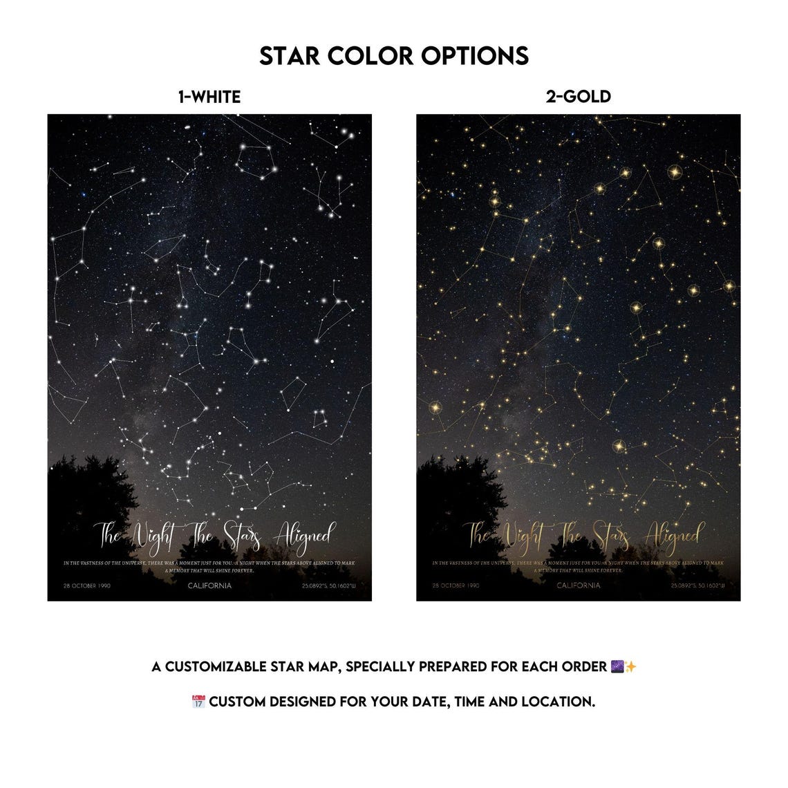 Custom Star Map Print: Personalized Night Sky Gift - Etsy