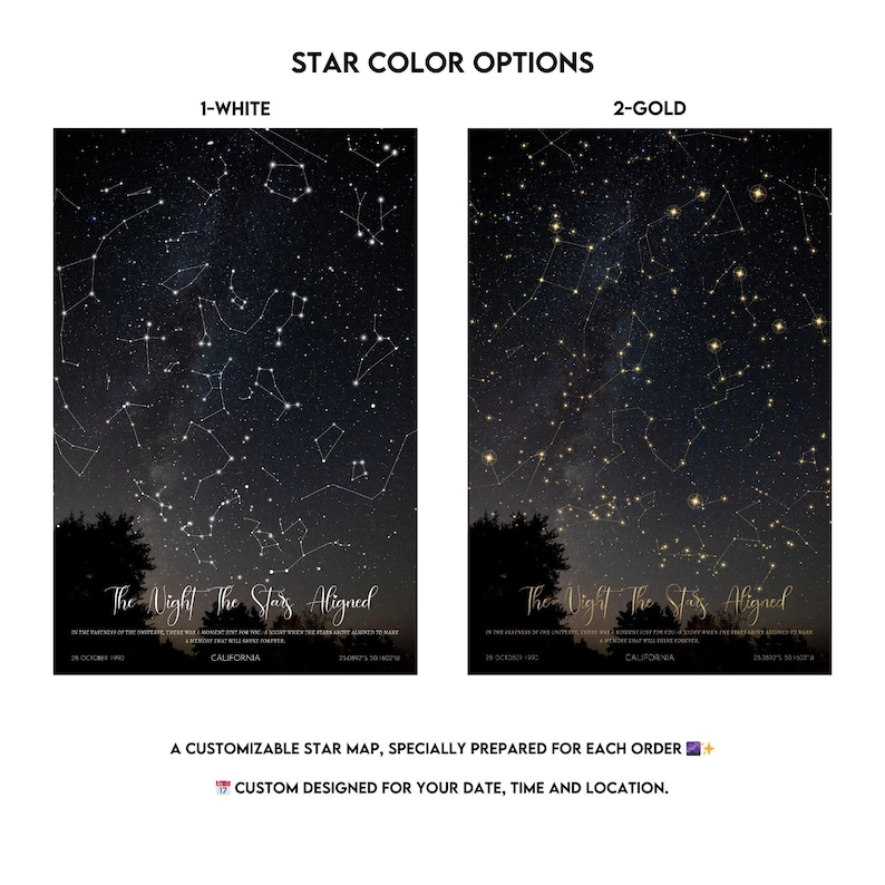 Custom Star Map Print: Personalized Night Sky Gift - Etsy