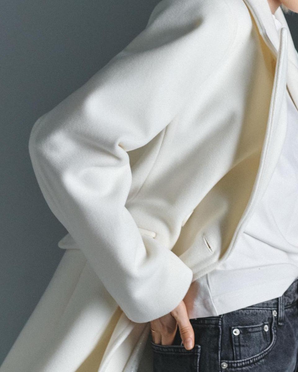 White Women's Classical Coat, White Long Jacket, Wool Long Coat, Womens ...