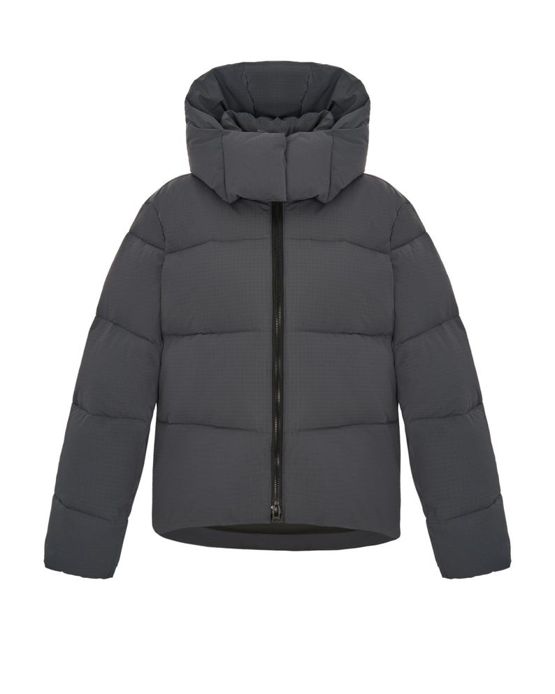 Graphite Gray Winter Jacket, Down Jacket, Vegan Puffer Jacket ...