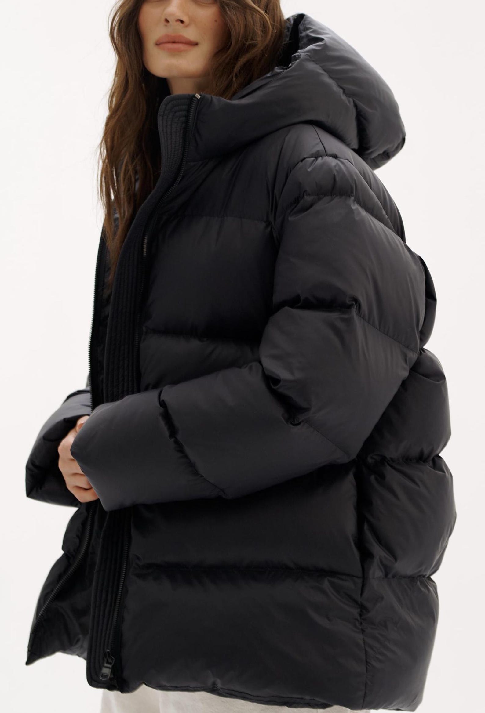 Black Winter Jacket, Down Jacket, Vegan Puffer Jacket, Fashionable ...