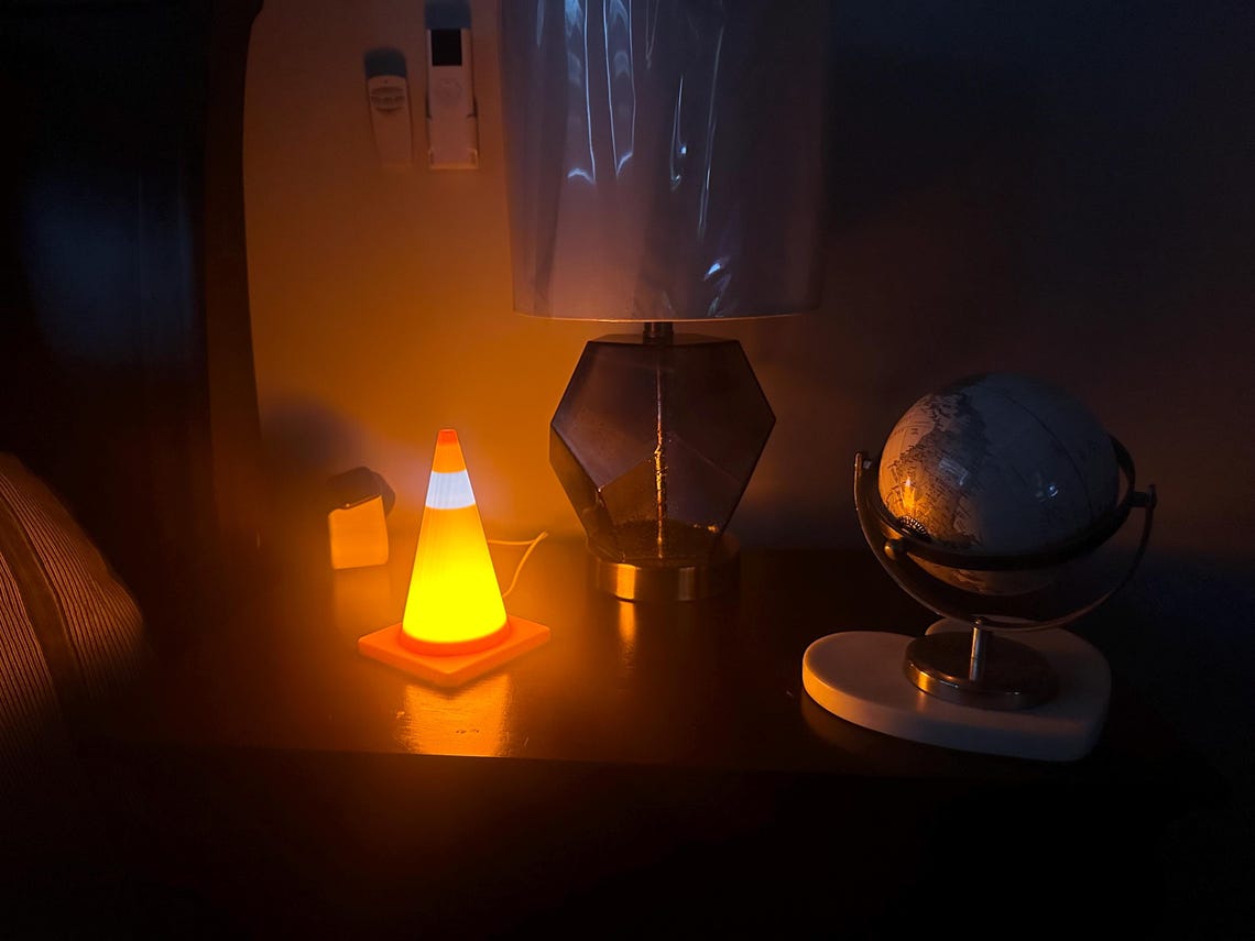 Orange Construction Traffic Cone LED Night Desk Lamp Desk Gag Gift ...