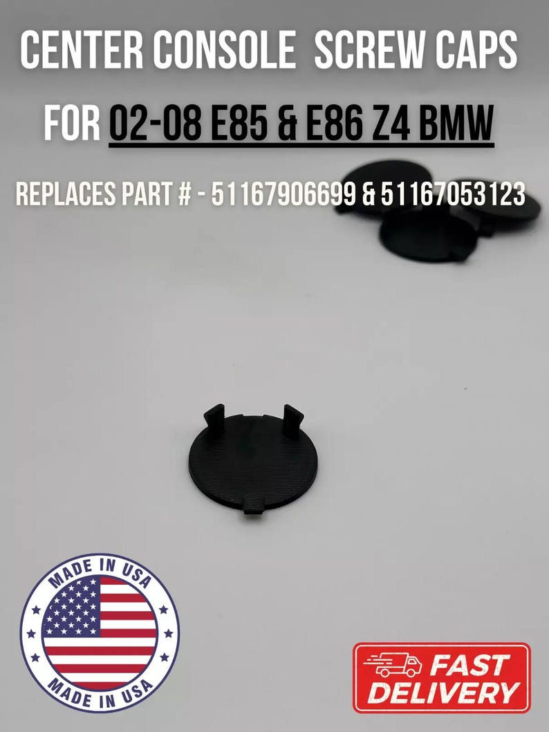 BMW E85 E86 Z4 Center Console Screw Caps Set of 4 | Replaces ...