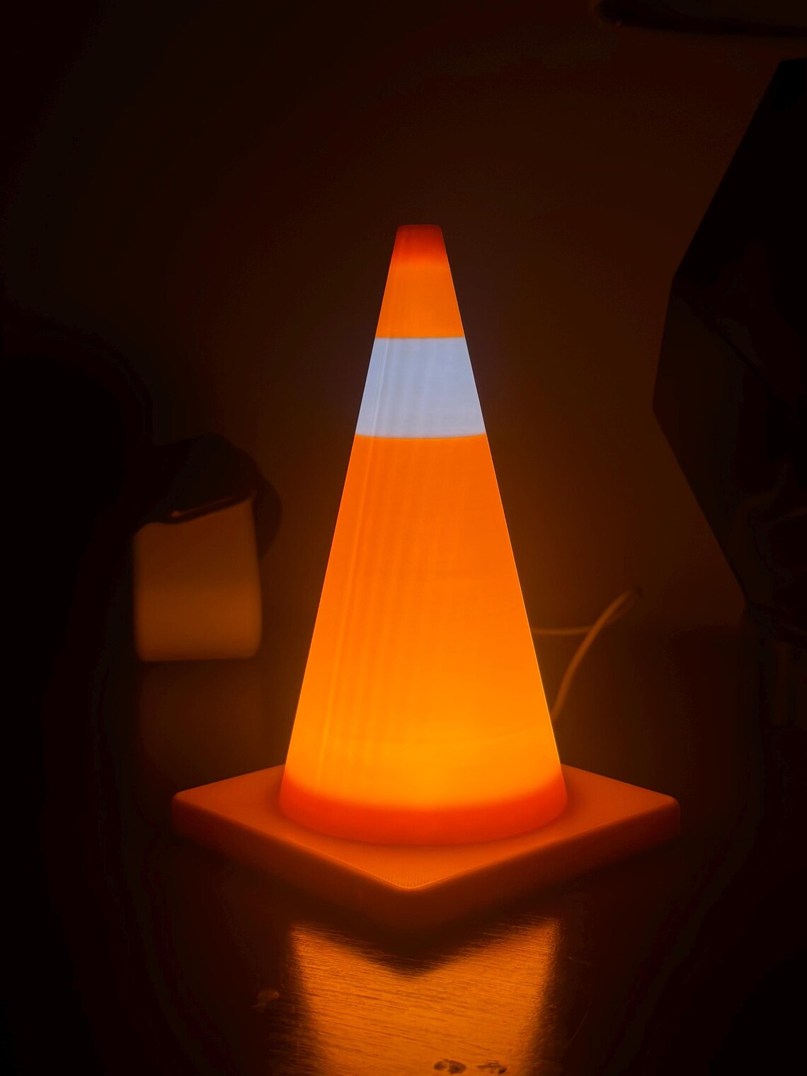 Orange Construction Traffic Cone LED Night Desk Lamp Desk Gag Gift ...