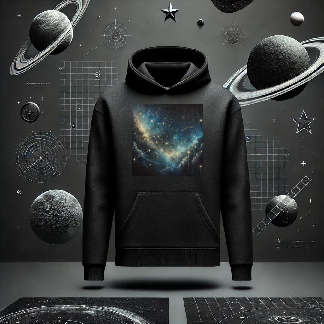 Men's Starry Night Sky Hoodie With Constellation Graphic Painting ...