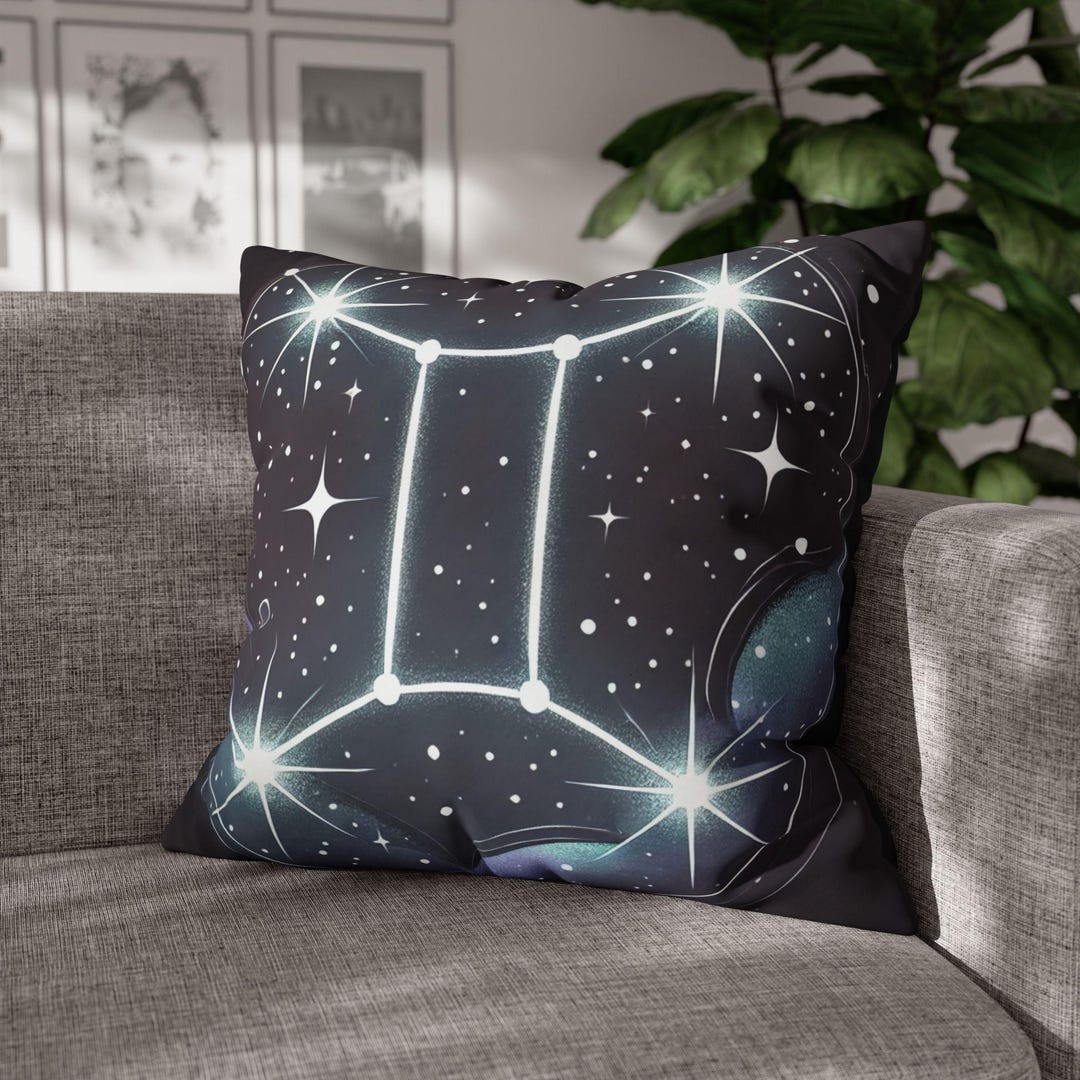 Gemini Zodiac Symbol Pillow , Embrace the Duality of Airy Elegance - Etsy