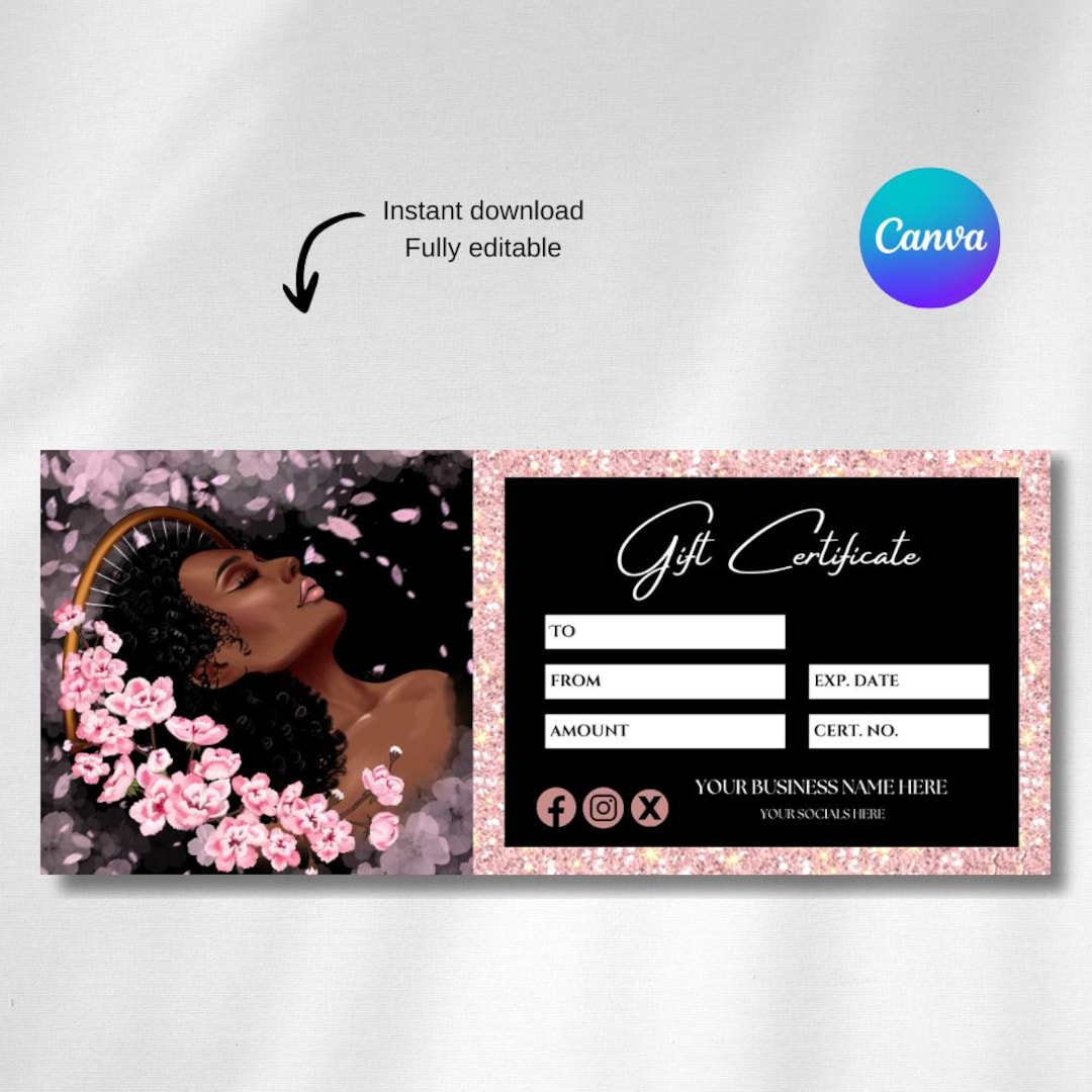 Melanin Head Spa Gift Voucher, Gift Voucher Head Spa Business, Luxury ...