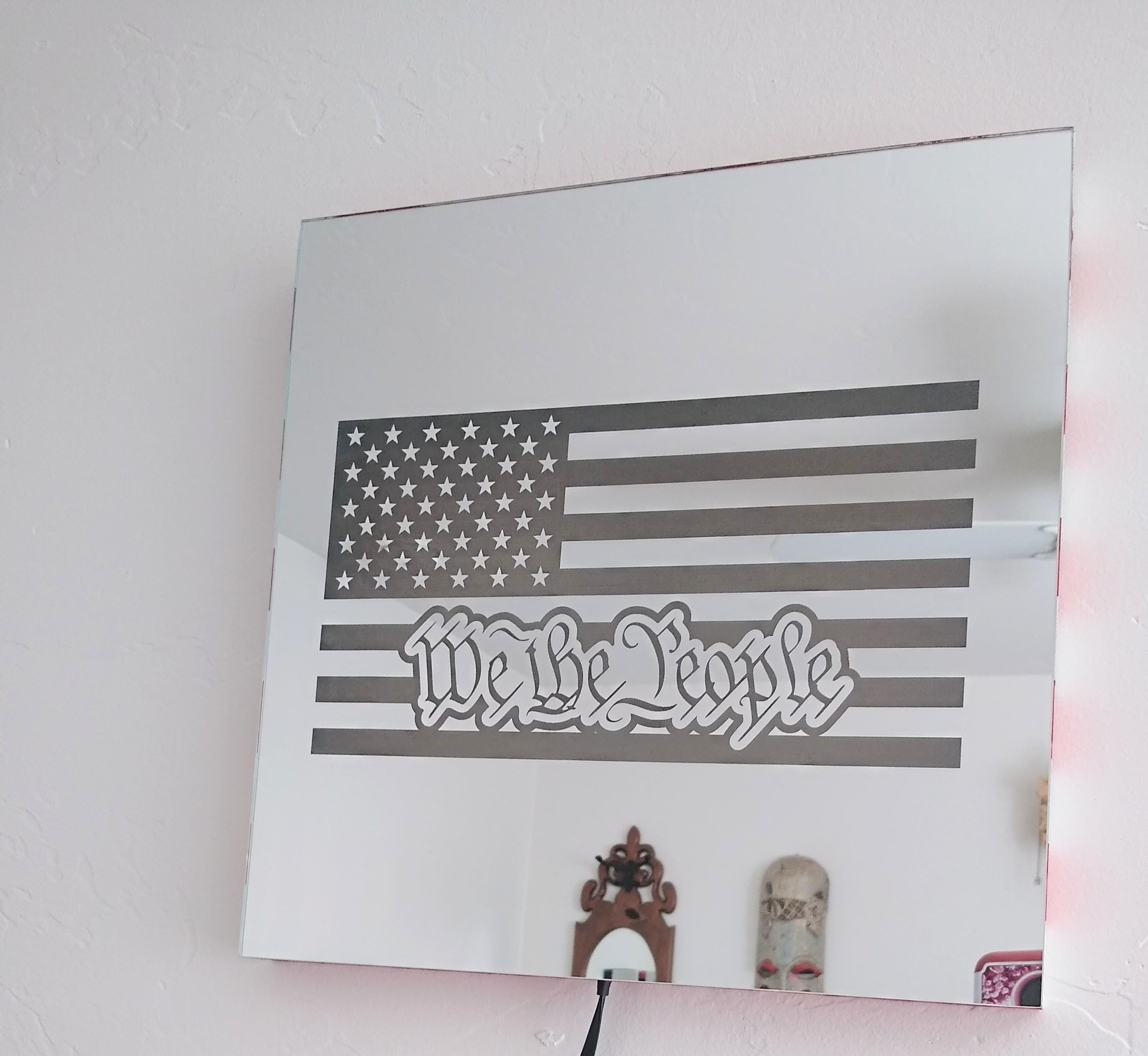 American Flag Mirror With LED Sound Reactive Lights to Show off Our ...