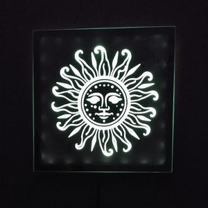 The Beautiful Sun Laser Engraved 12"x12" Mirror on a Wood Boxed Frame ...