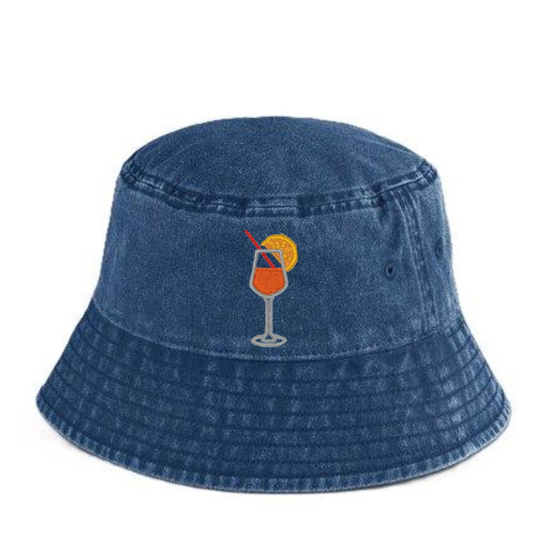 Aperol Spritz Vintage Bucket Hat – Embroidered Summer Hat, Retro Beach ...