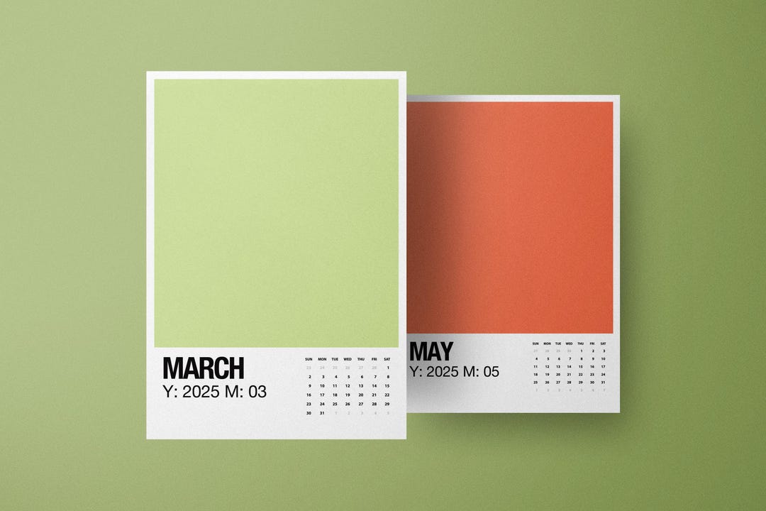 2025 Colortone Printable Wall Calendar – Gift for Graphic Designers ...