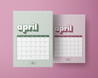 2025 Retro Vibes Printable 2025 Calendar | Fun Bold Wall Calendar ...