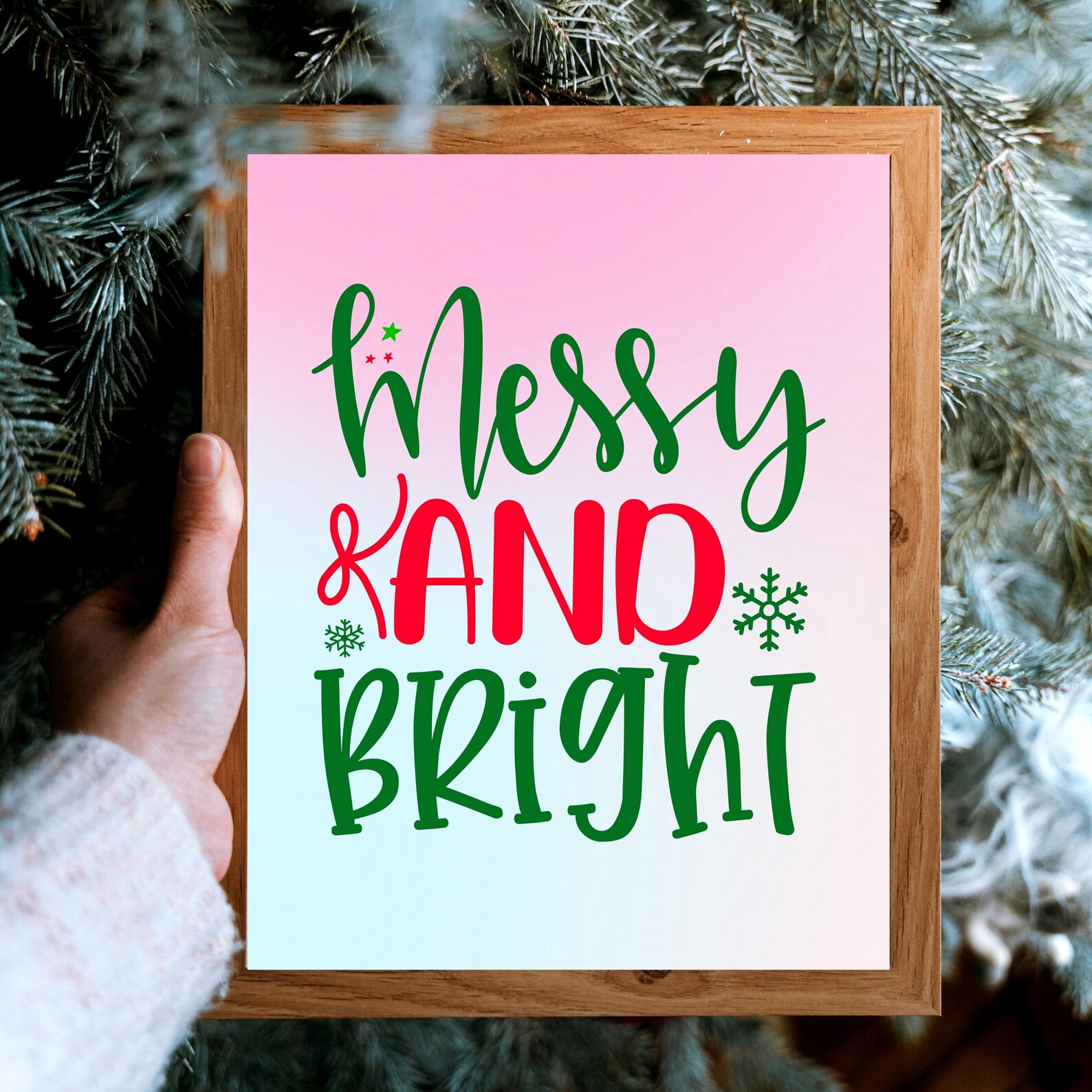 Messy and Bright Art Print, Digital Art Download, Holiday Wall Art ...