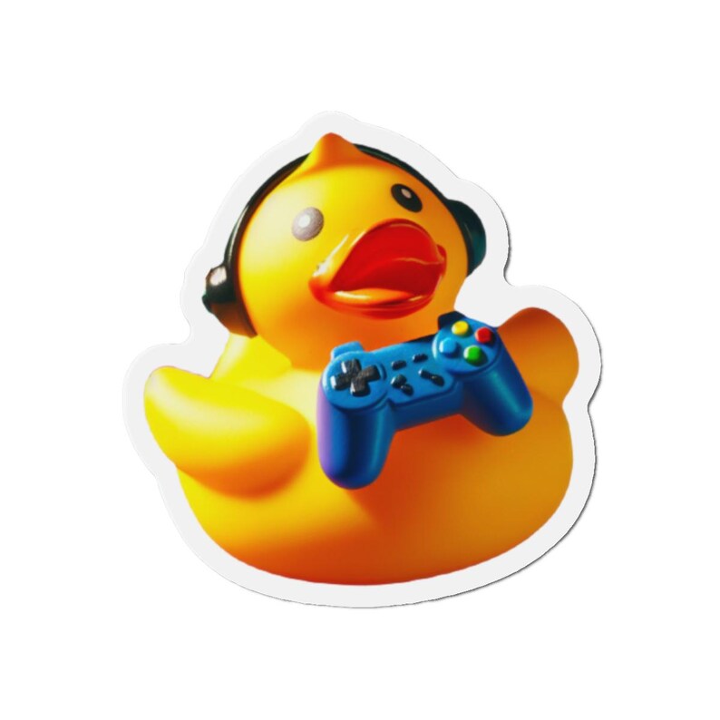 Video Game Rubber Duck Magnet - Cute Die-cut Design With a Rubber Duck ...