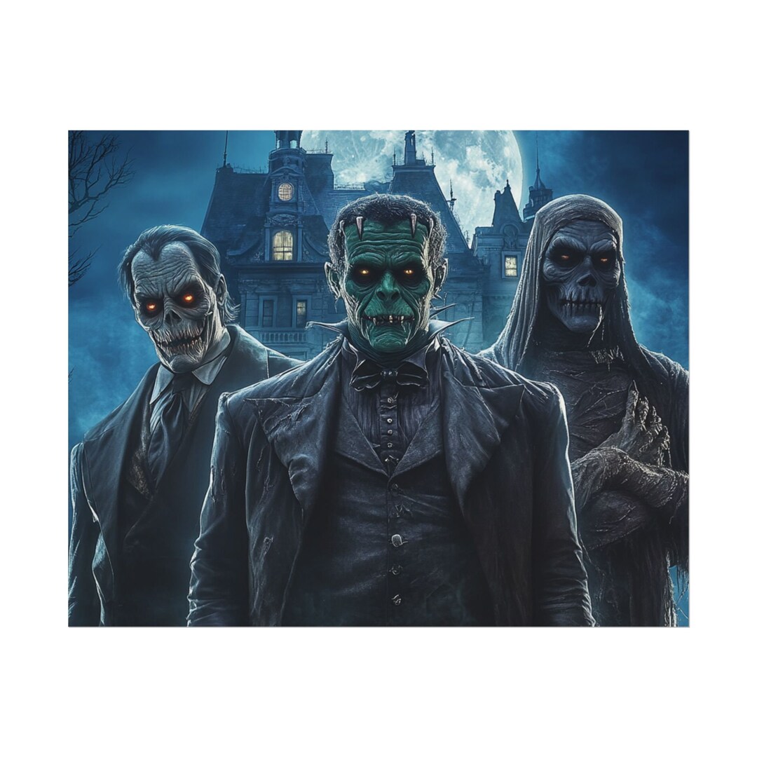 Halloween Poster, Spooky Rolled Posters, Ghoulish Monster Decor, Gothic ...