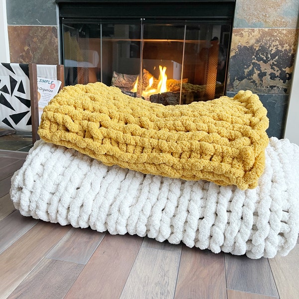 Hand Knit Throw - Etsy