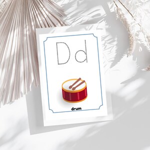 Alphabet Tracing Printable Montessori Cards | 26 Alphabet Flash Cards ...