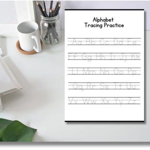Alphabet and Number Tracing Worksheets, Letter Handwriting Chart ...