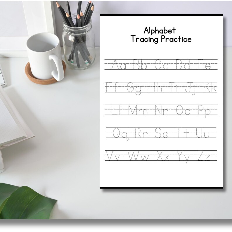 Alphabet and Number Tracing Worksheets, Letter Handwriting Chart ...