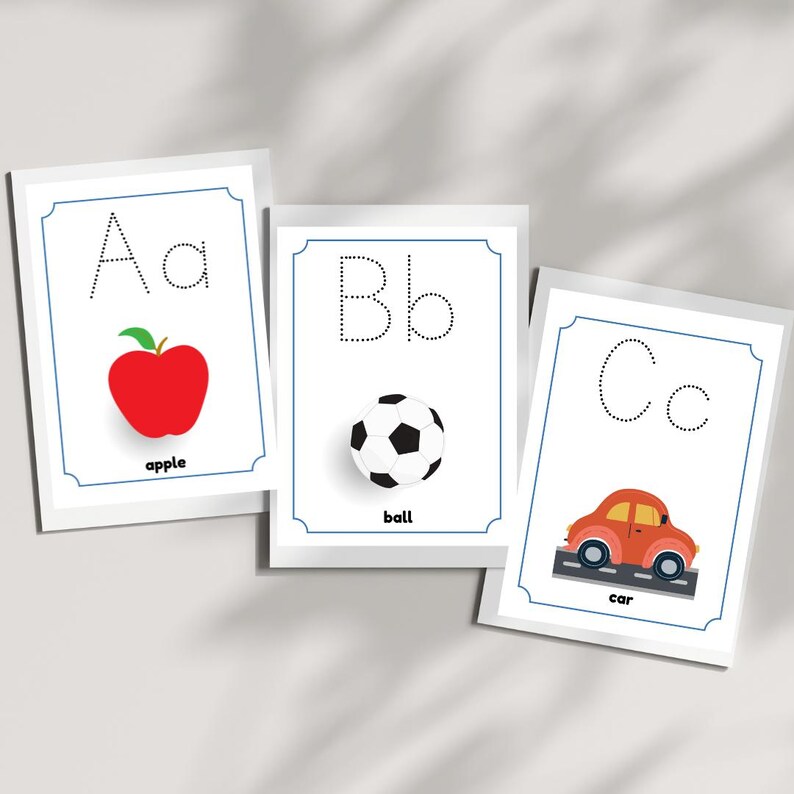 Alphabet Tracing Printable Montessori Cards | 26 Alphabet Flash Cards ...